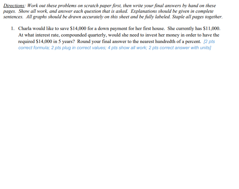 Solved Directions: Work out these problems on scratch paper | Chegg.com