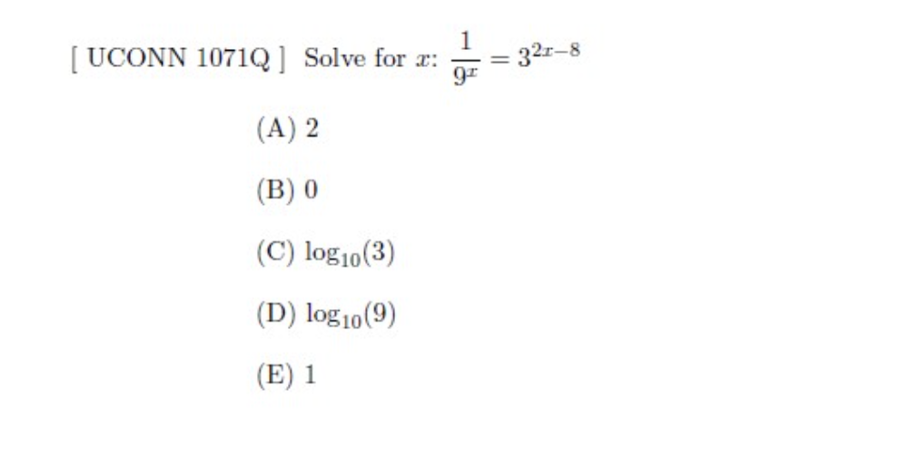Solved [ ﻿UCONN 1071Q] ﻿Solve for | Chegg.com