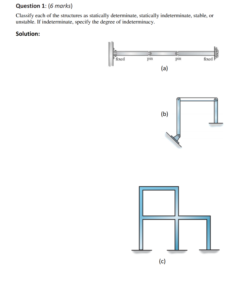Solved Question 1: (6 marks) Classify each of the structures | Chegg.com