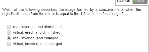 Solved 5 points saved Which of the following describes the | Chegg.com