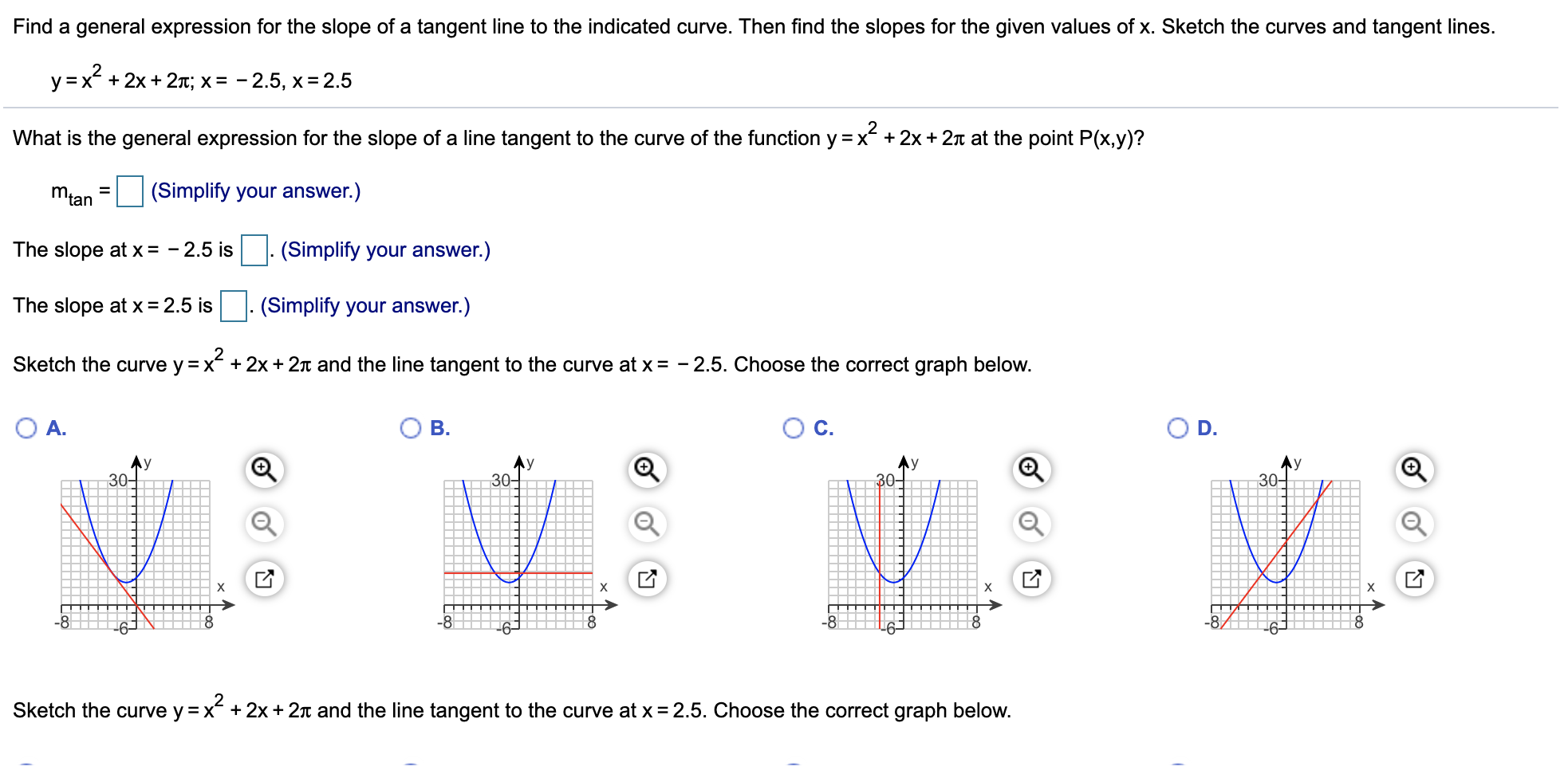 Solved Find a general expression for the slope of a tangent | Chegg.com