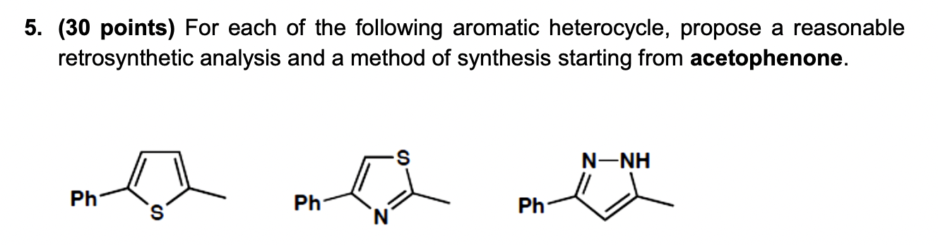 Solved 5. (30 points) For each of the following aromatic | Chegg.com