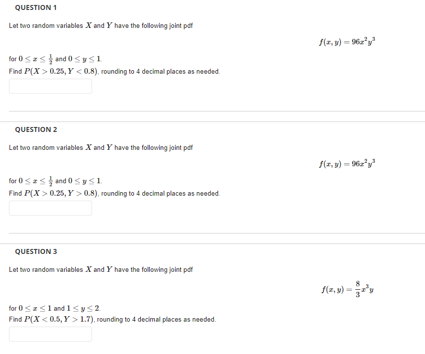 Solved Let Two Random Variables X And Y Have The Following