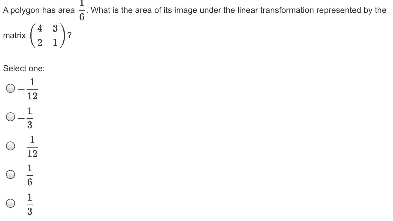 Solved A polygon has area 5. What is the area of its image | Chegg.com