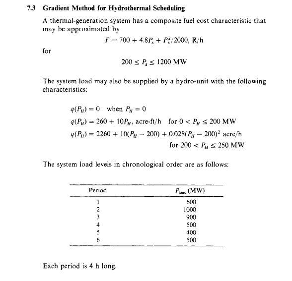 Solved 3 Gradient Method for Hydrothermal Scheduling A | Chegg.com Solved 3 Gradient Method for Hydrothermal Scheduling A | Chegg.com