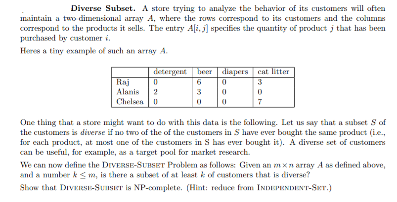 Solved Diverse Subset: To prove that a problem X is | Chegg.com