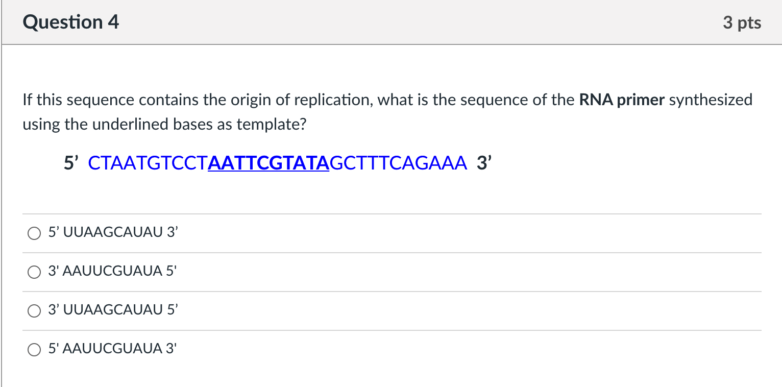 Origin Of Replication Sequence