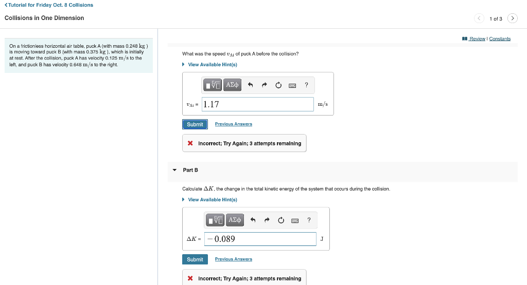 Solved Review Constants On a frictionless horizontal air | Chegg.com
