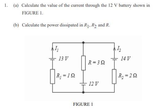 Solved 1. (a) Calculate the value of the current through the | Chegg.com