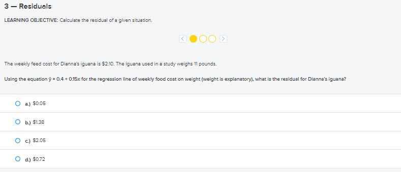 Solved 3 - Residuals LEARNING OBJECTIVE: Calculate the | Chegg.com
