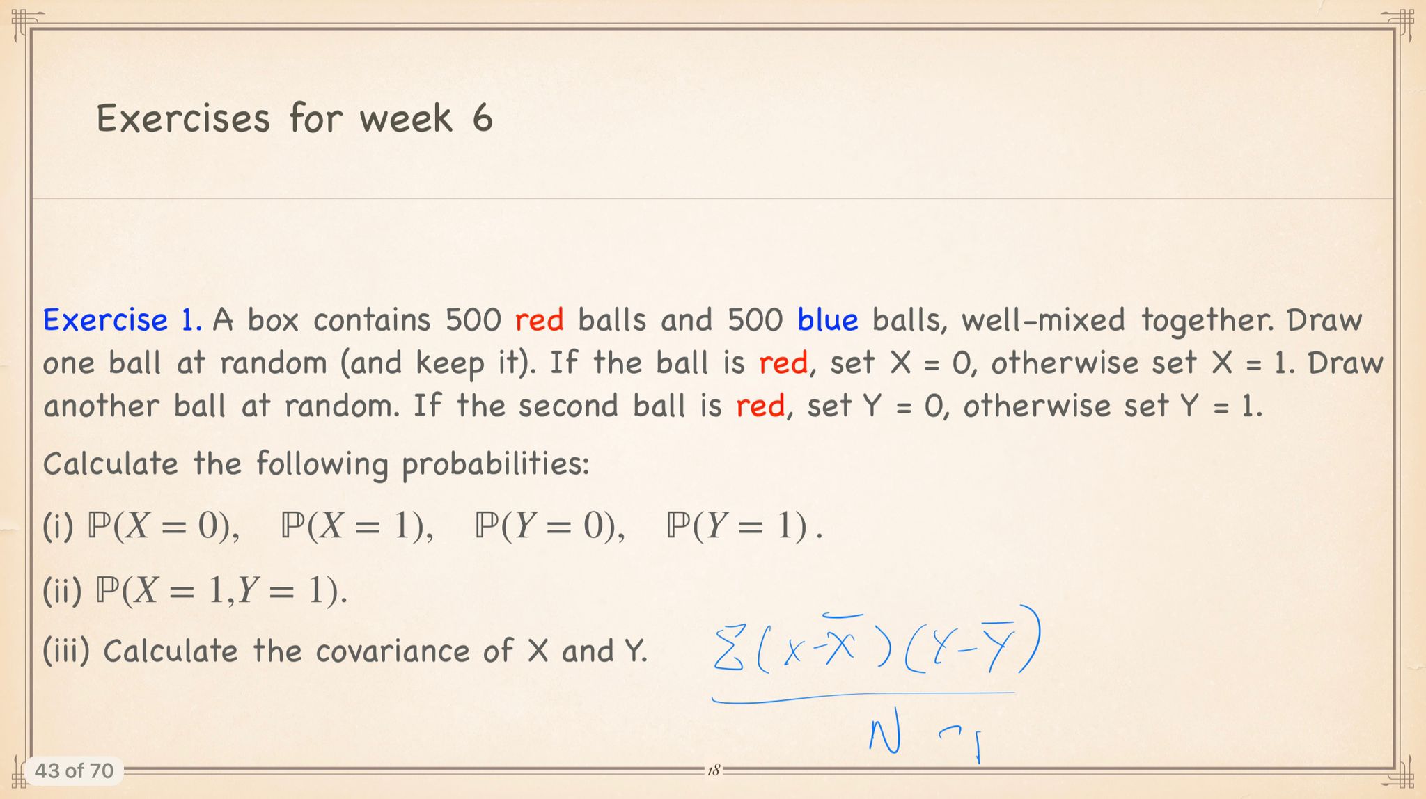 Solved Exercises for week 6 Exercise 1. A box contains 500 | Chegg.com