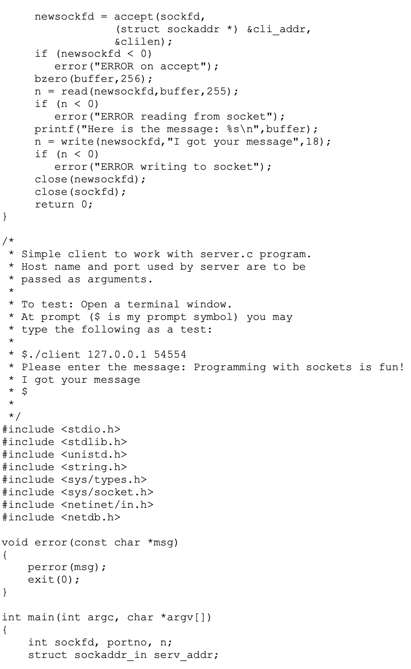 Solved PURPOSE Develon a practical understanding of socket | Chegg.com