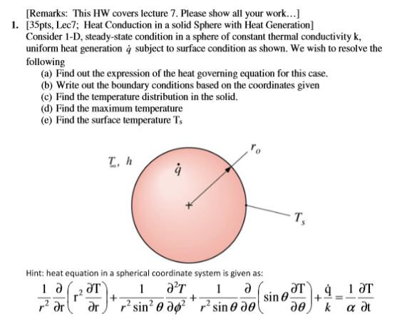 Solved Consider 1-D, steady-state condition in a sphere of | Chegg.com Solved Consider 1-D, steady-state condition in a sphere of | Chegg.com