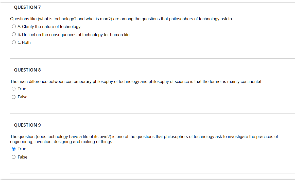Solved QUESTION 7 Questions like (what is technology? and | Chegg.com