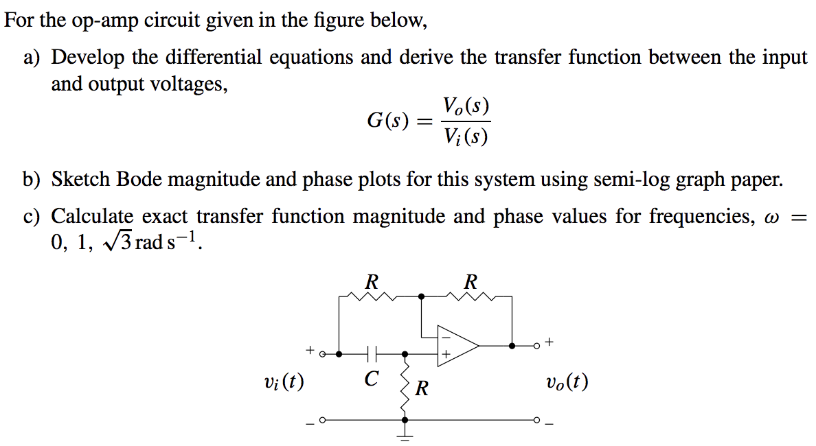 For the op-amp circuit given in the figure below, a) | Chegg.com