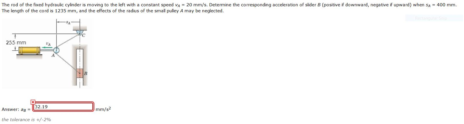 Solved The rod of the fixed hydraulic cylinder is moving to | Chegg.com