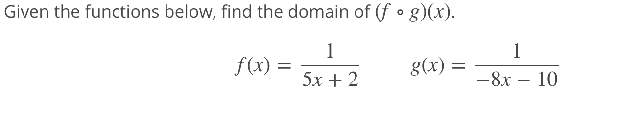 Solved 1) Given the functions f and g below, find | Chegg.com