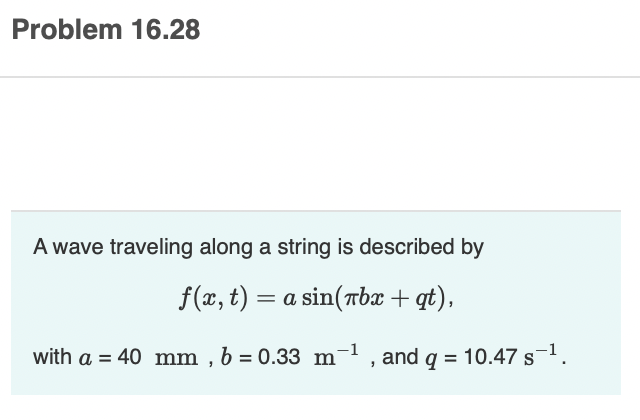 Solved Problem 16.28 A wave traveling along a string is | Chegg.com