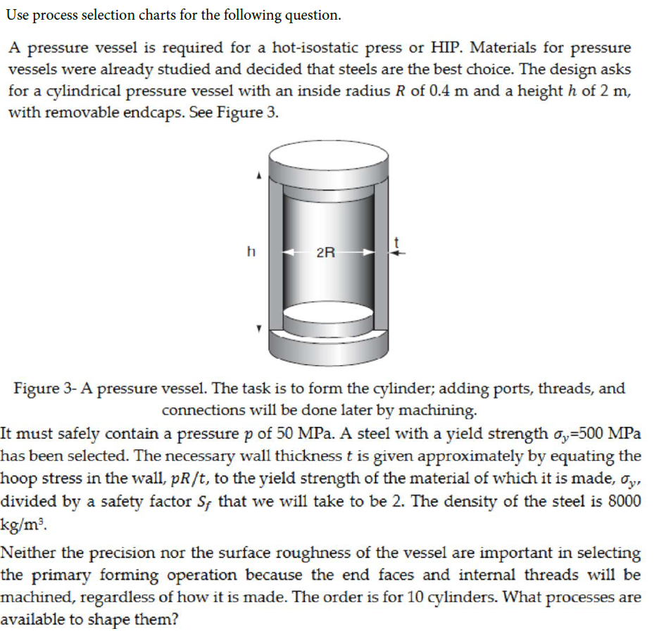 Solved Use process selection charts for the following | Chegg.com