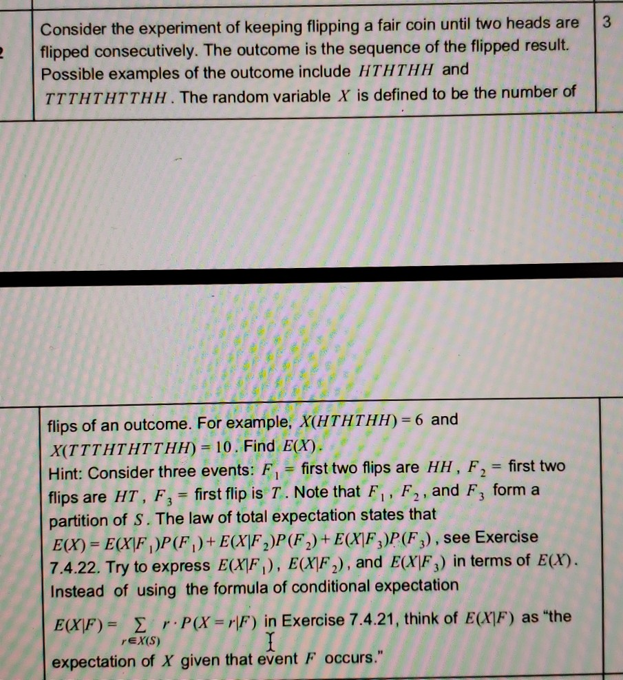 3 Consider the experiment of keeping flipping a fair | Chegg.com