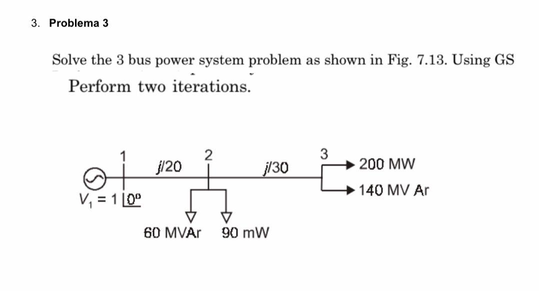 Solved 3. Problema 3 Solve the 3 bus power system problem as | Chegg.com