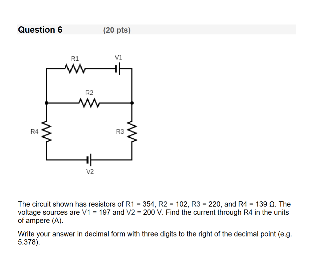 Solved Question 6The circuit shown has resistors | Chegg.com