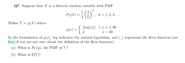 Solved Q7. Suppose that X is a discrete random variable with | Chegg.com
