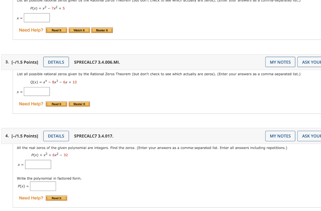 Solved 11. [-/1 Points] DETAILS SPRECALC7 3.3.514.XP.MI. MY | Chegg.com