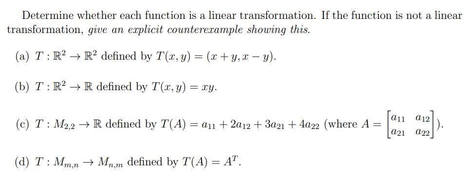 Solved Determine whether each function is a linear | Chegg.com