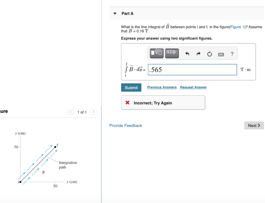 Solved Part A What is the line integral of B between points | Chegg.com