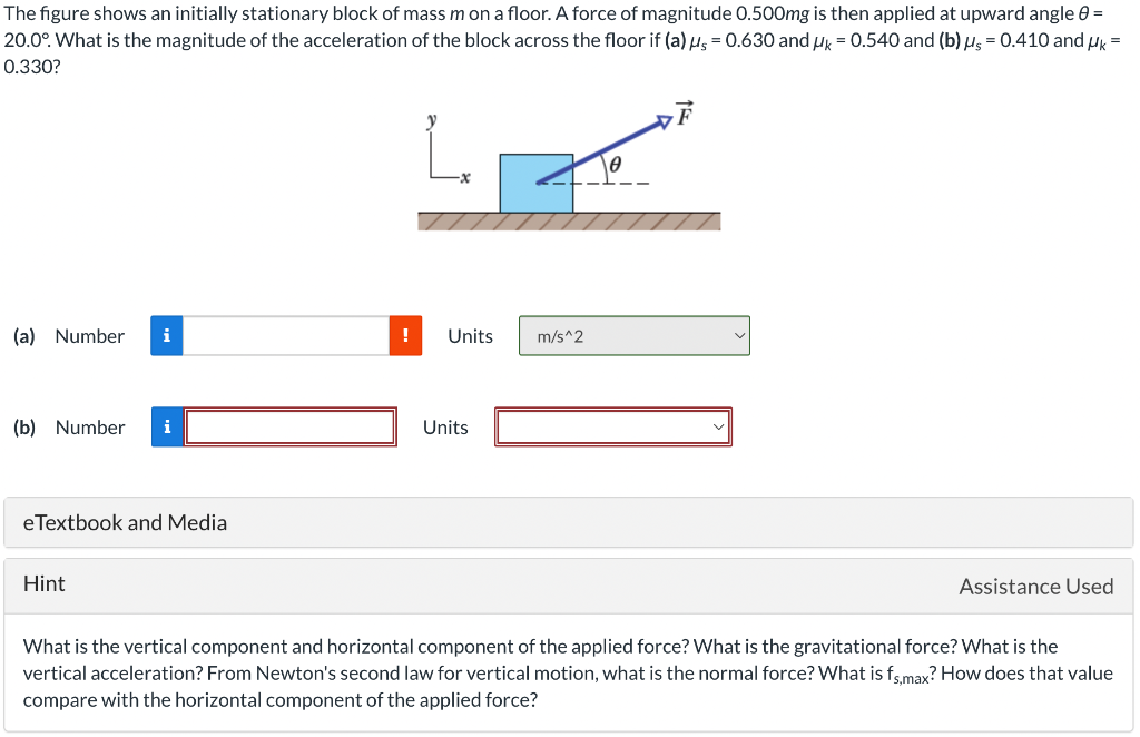 Solved The figure shows an initially stationary block of | Chegg.com