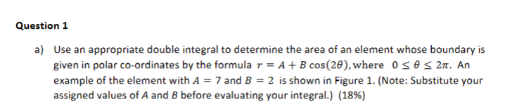 Solved a) Use an appropriate double integral to determine | Chegg.com