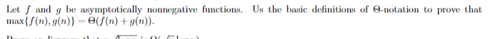 Solved Let f and g be asymptotically nonnegative functions. | Chegg.com