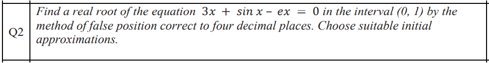 Find a real root of the equation 3𝑥 + 𝑠𝑖𝑛 𝑥 – | Chegg.com