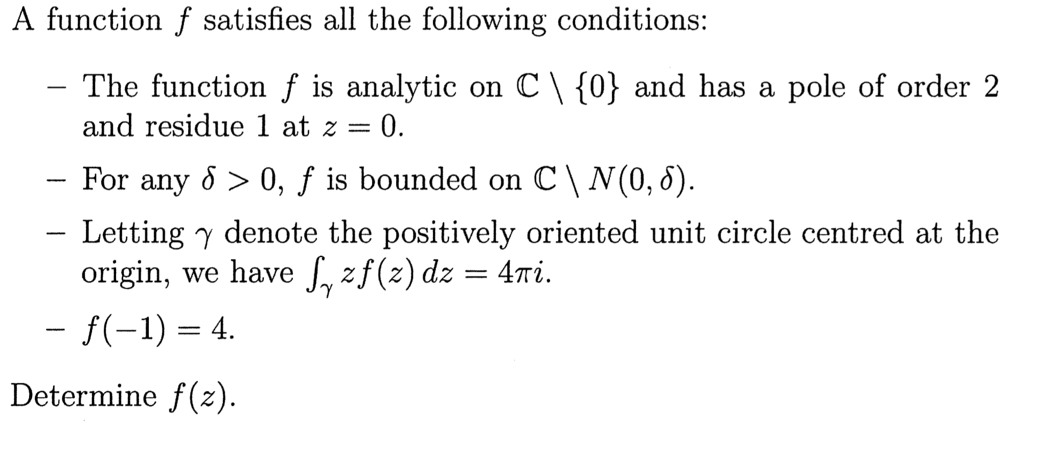 Solved A function f satisfies all the following conditions: | Chegg.com