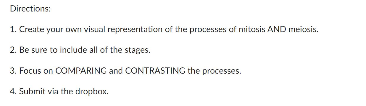 Solved Directions: 1. Create your own visual representation | Chegg.com