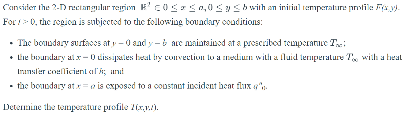 Consider the 2-D rectangular region R2∈0≤x≤a,0≤y≤b | Chegg.com