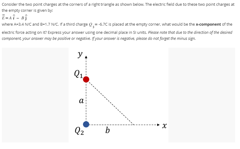 Solved Consider the two point charges at the corners of a | Chegg.com