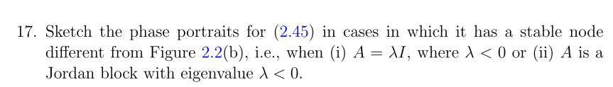 Solved 17. Sketch the phase portraits for (2.45) in cases in | Chegg.com