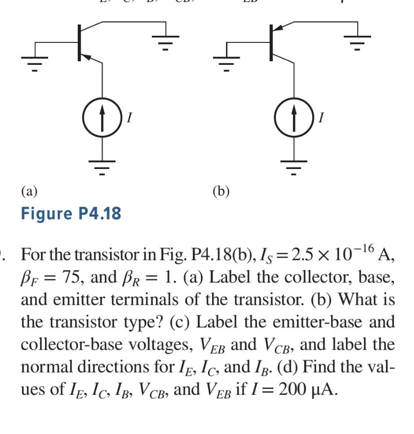 Solved Figure P4.18 For the transistor in Fig. P4.18(b), | Chegg.com