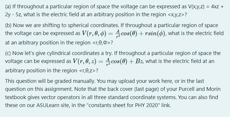 Solved (a) ﻿If throughout a particular region of space the | Chegg.com