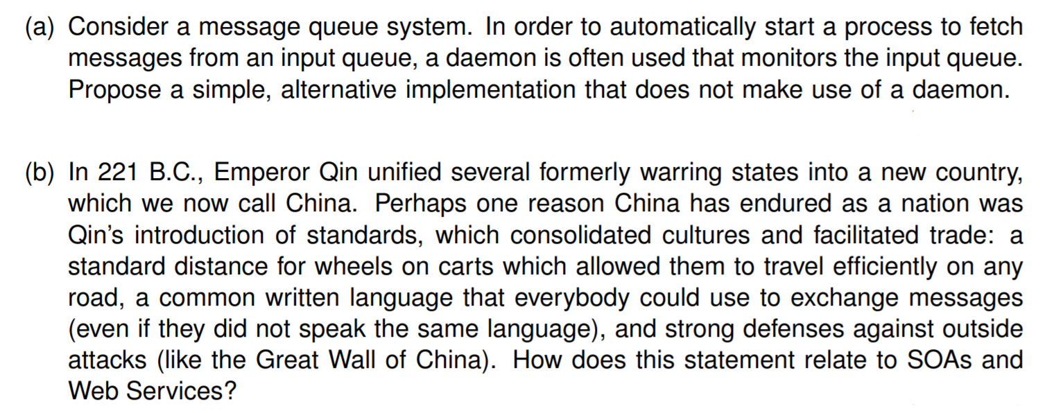 Solved (a) Consider a message queue system. In order to | Chegg.com