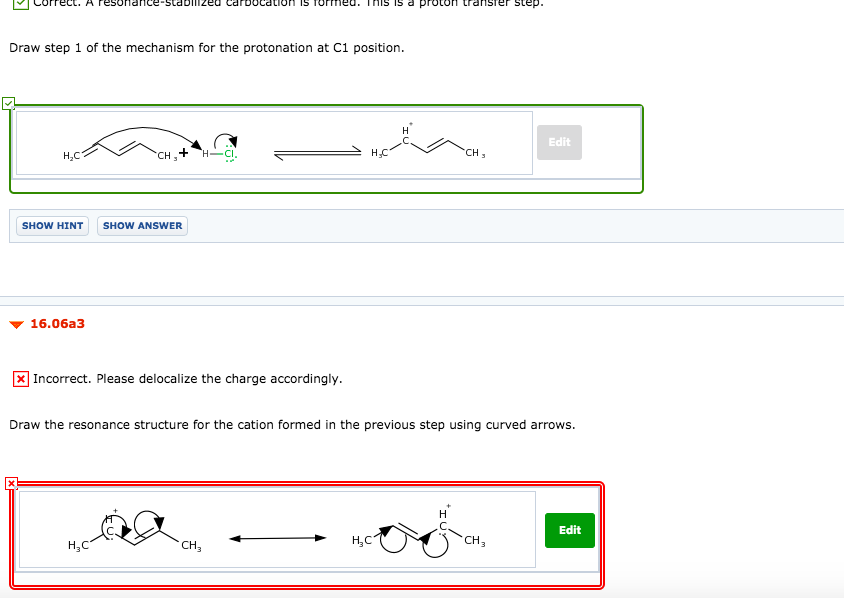Solved Draw the resonance structure for the cation formed in | Chegg.com