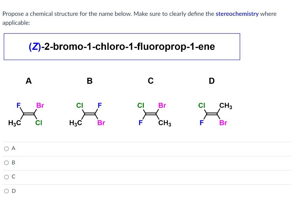 Solved Propose a chemical structure for the name below. Make | Chegg.com