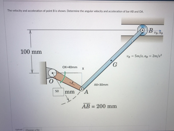 Solved The velocity and acceleration of point B is shown. | Chegg.com