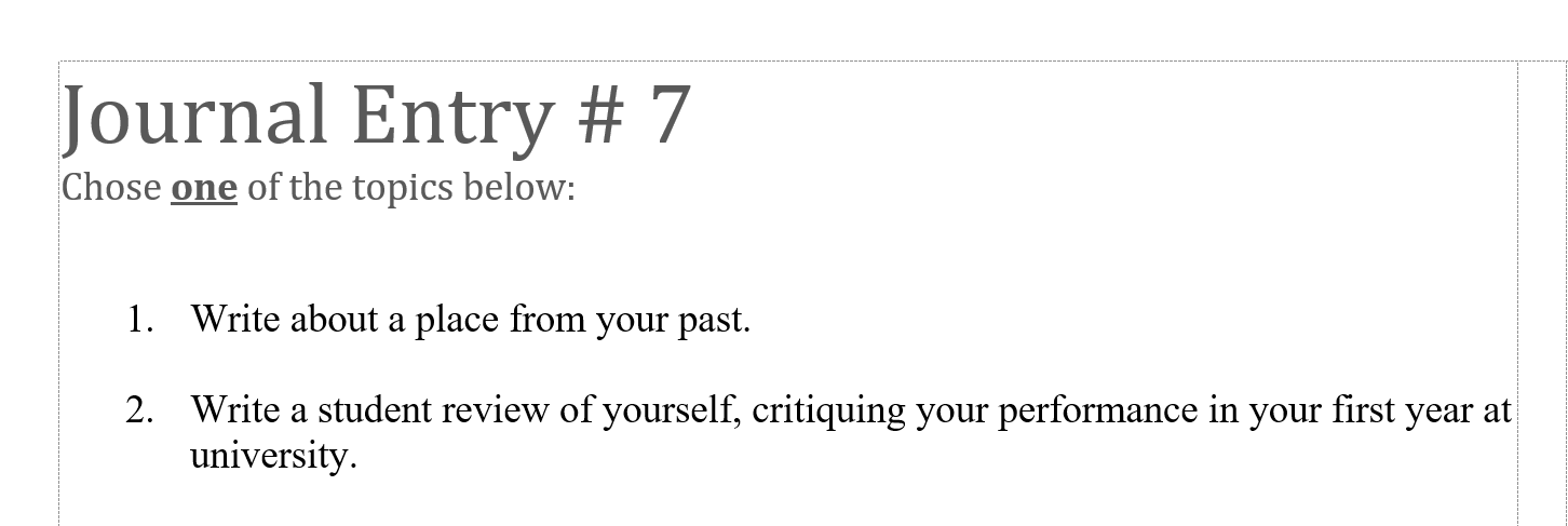 Solved Journal Entry \# 7 Chose one of the topics below: 1. | Chegg.com
