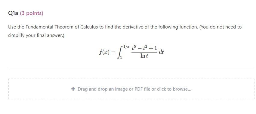 Solved Use the Fundamental Theorem of Calculus to find the | Chegg.com