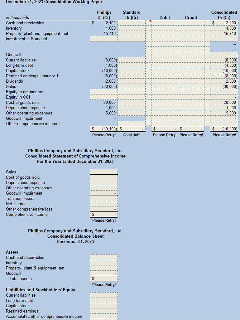 Solved Consolidated Financial Statements, Translated | Chegg.com