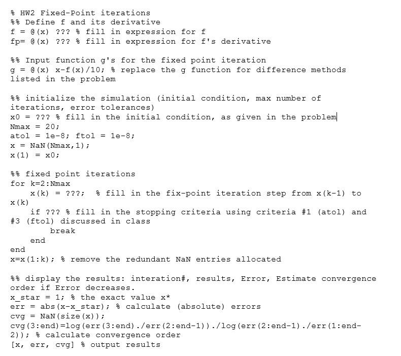 Solved Write A Program For Using The Fixed Point Iteration 1631