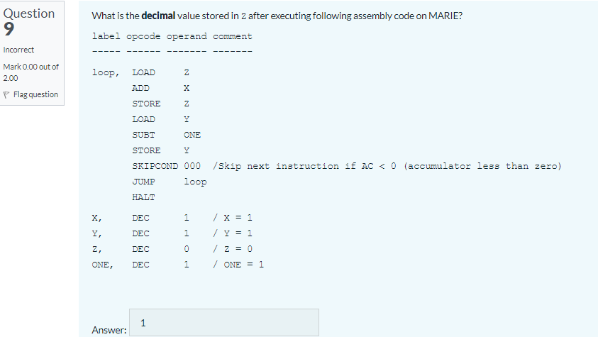 Solved What is the decimal value stored in z after executing | Chegg.com